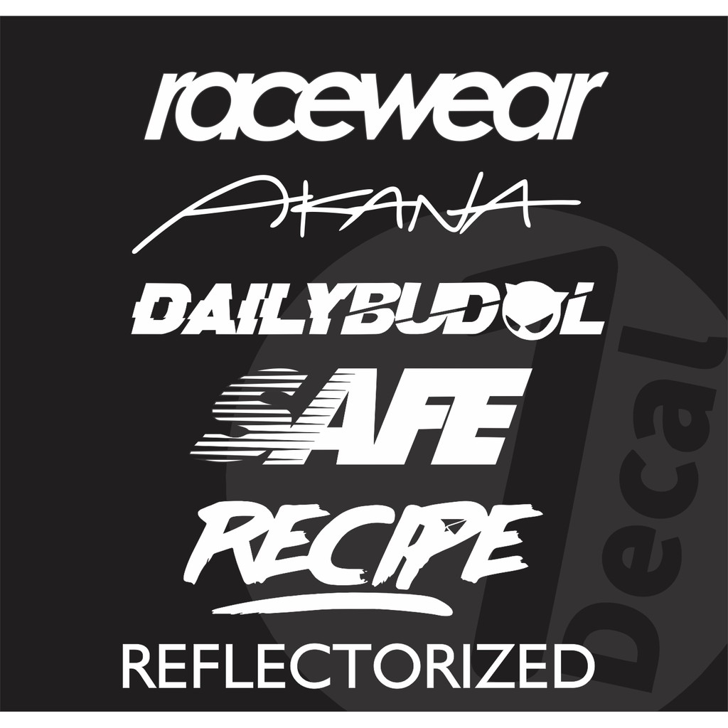 1 set visor Sticker Reflectorize 5 PCS(RACEWEAR, AKANA, DAILYBUDOL ...