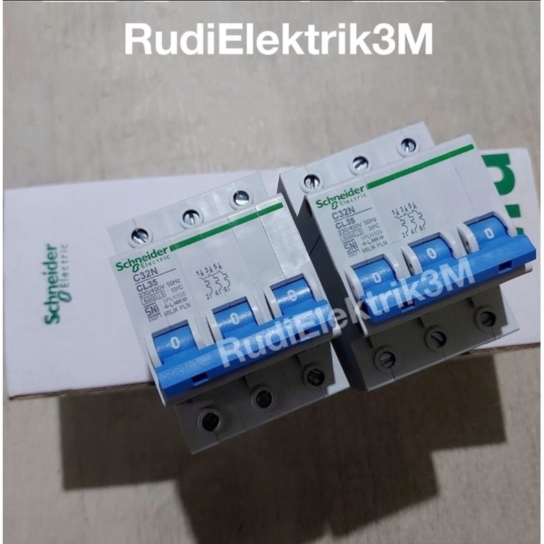 Mcb 35A SCHNEIDER 3PHASE BLUE ORIGINAL PLN | Shopee Philippines