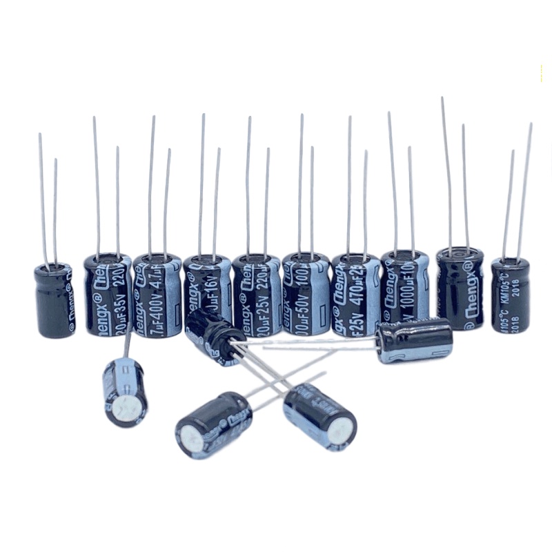 [2-50pcs] Brand New In-Line Electrolytic Capacitor 25V 35V 10UF 22UF 33UF 47UF 100UF 220UF 470UF ...