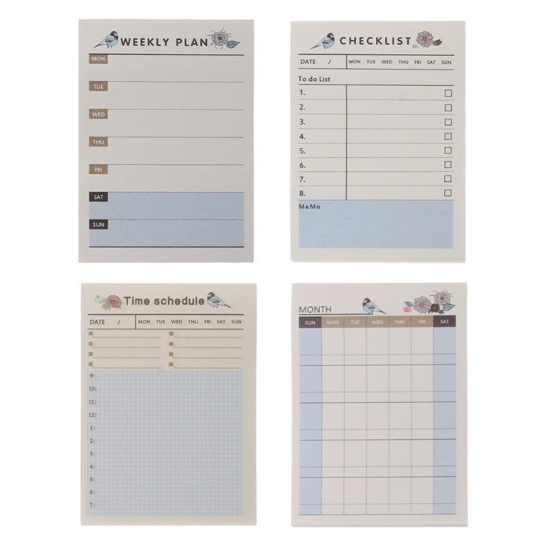 WER Sticky Note Pad Small Check-list Note Papers Self-adhesive To-do ...