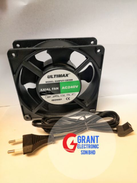 Ultimax AC240v 4" Axial Blower Fan with ball bearing 120*120*38mm Cooling Fan 12038 | Shopee ...