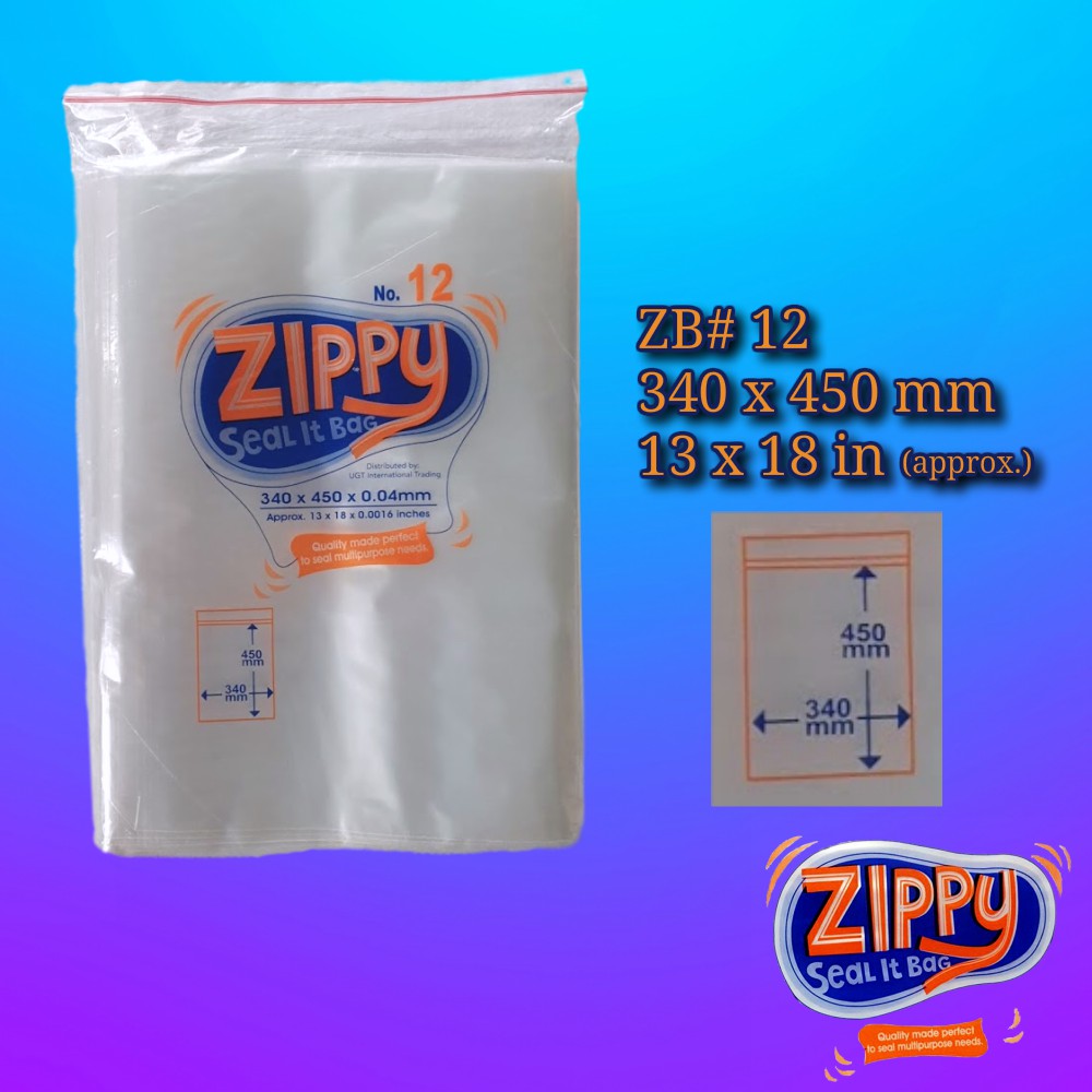 Zippy ZB#12 Seal it Zip-Top Recloseable Plastic Bags - 13 x 18 inches ...
