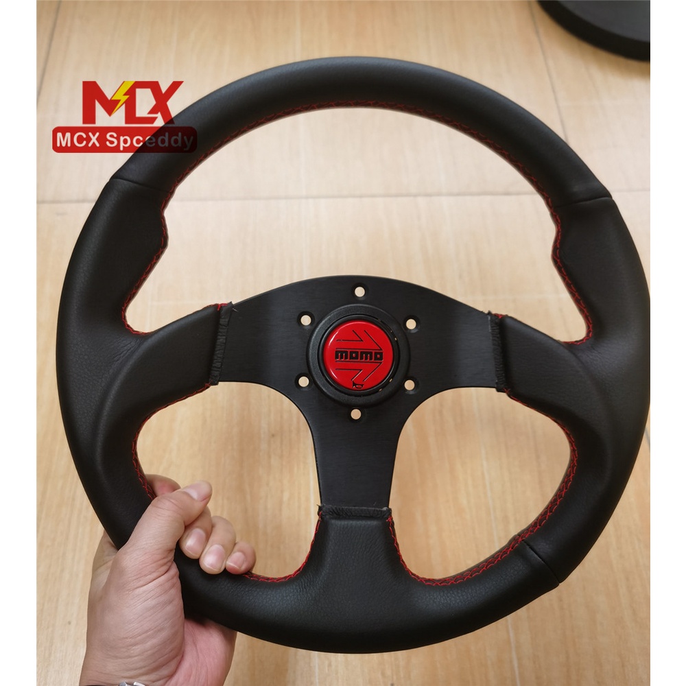 Momo Steering Wheel 13inch 320mm Flat Suede Leather Racing Rally Race Sport | Shopee Philippines