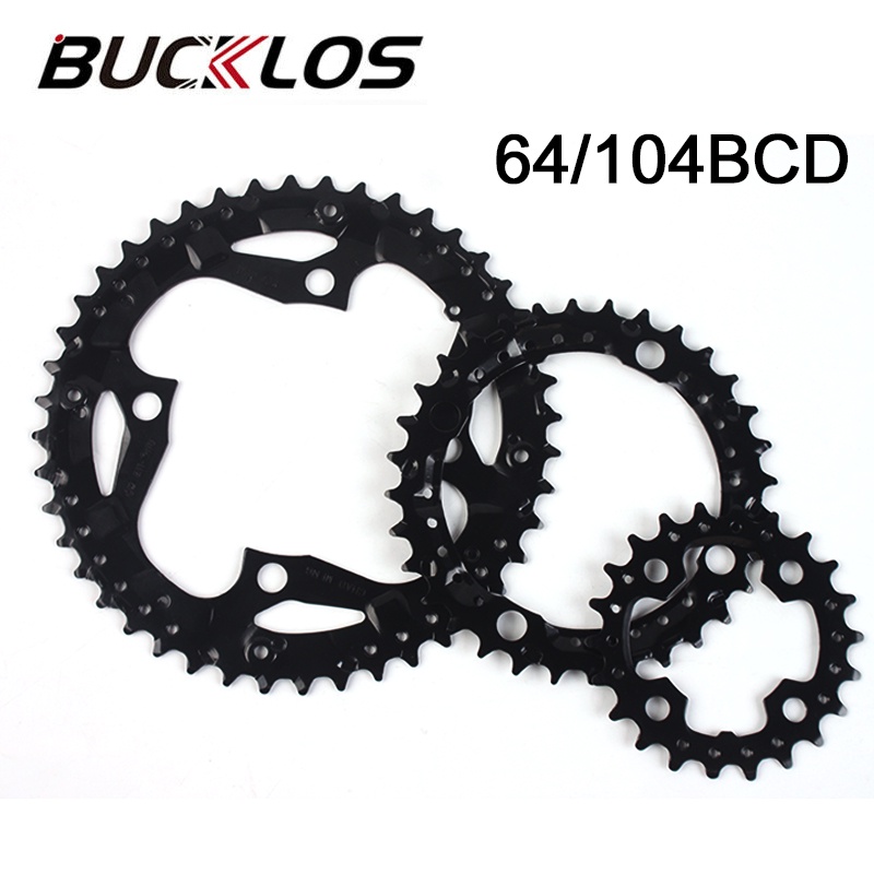 BUCKLOS 104BCD MTB Chain Ring 22T 32T 44T 3x9s 64BCD Double Triple ...