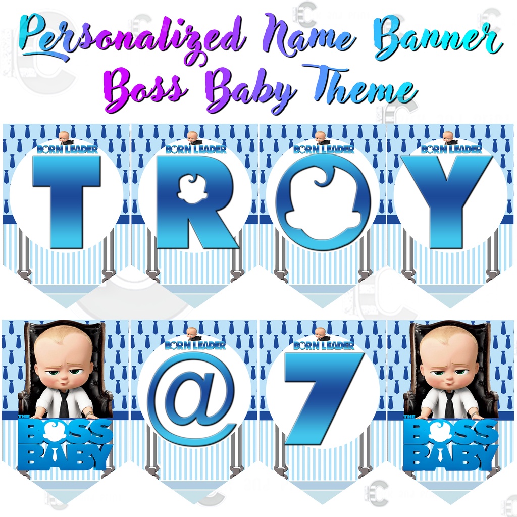 Boss Baby Customized Name Flag Banner Banderitas for DIY Backdrops ...