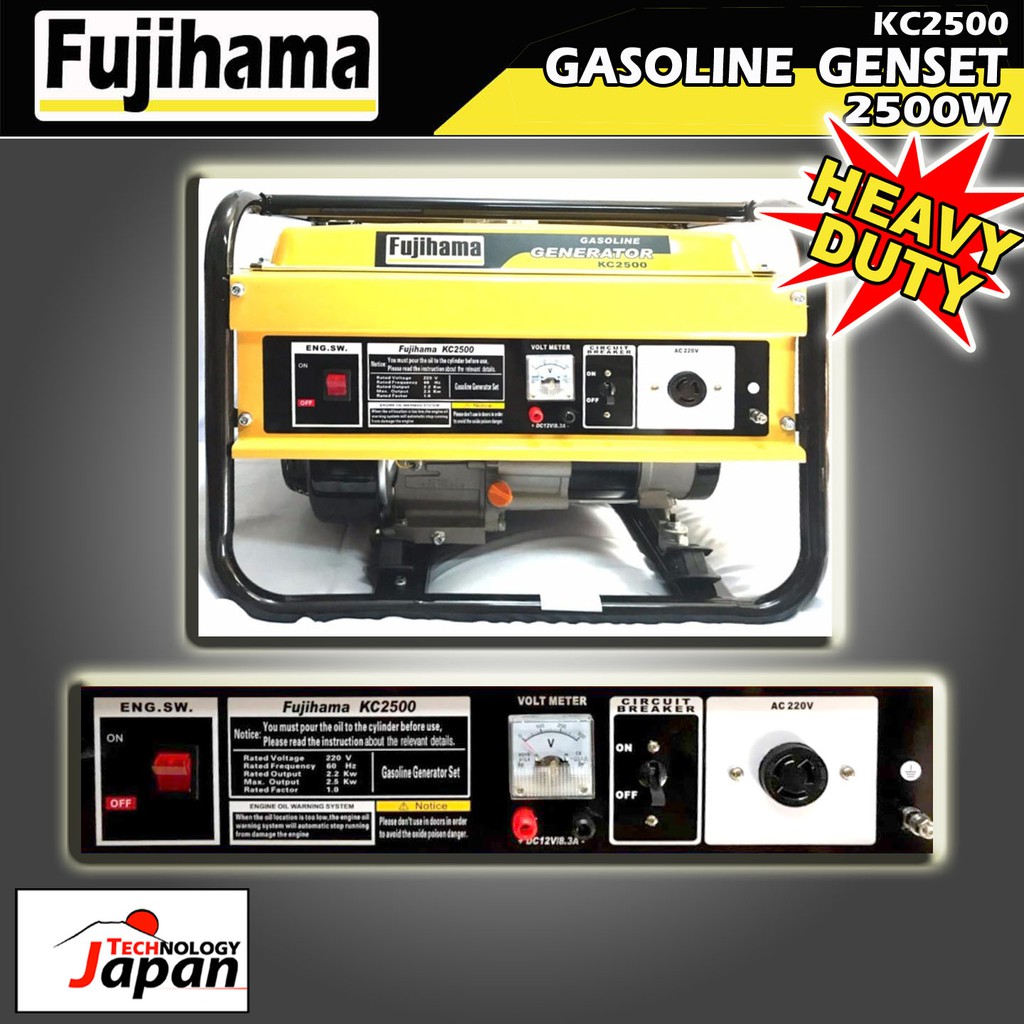 Fujihama KC2500 2500W Portable Gasoline Generator (Yellow) | Shopee ...