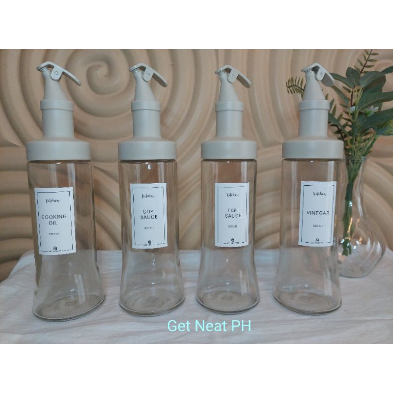 Nordic 500ML Round Oil Condiment Seasoning Glass Bottle Soy Sauce ...
