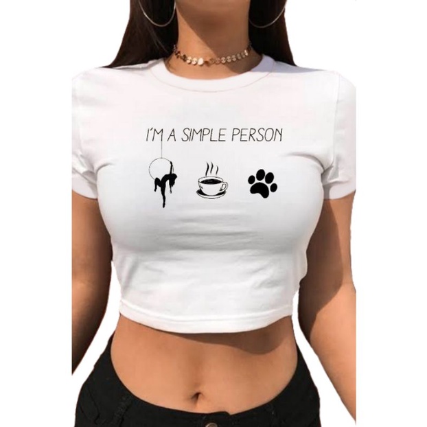 Graphic Statement Crop Top White | Shopee Philippines