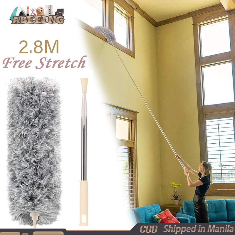 2.8m Feather Duster With Extension Pole Retractable Microfiber Duster ...