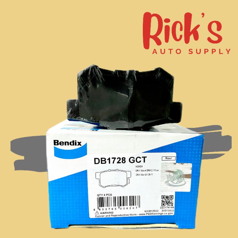 Bendix Brake Pads Honda CRV 2006-2017 REAR (DB 1728) | Shopee Philippines