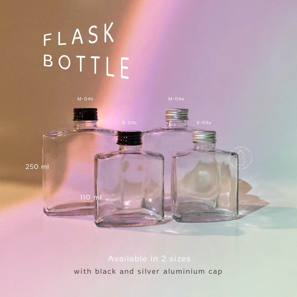 100ml & 250ml glass bottles - flask bottles | Shopee Philippines