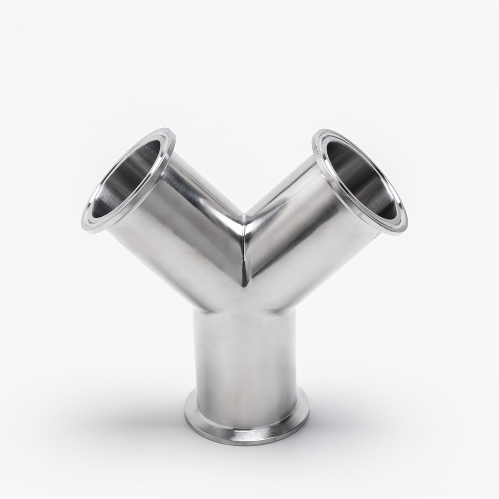 304 Stainless Steel Tri-Clamp Y Type Tee 3 Way Connector Sanitary Fitting Tri -Clamp Tee Pipe ...