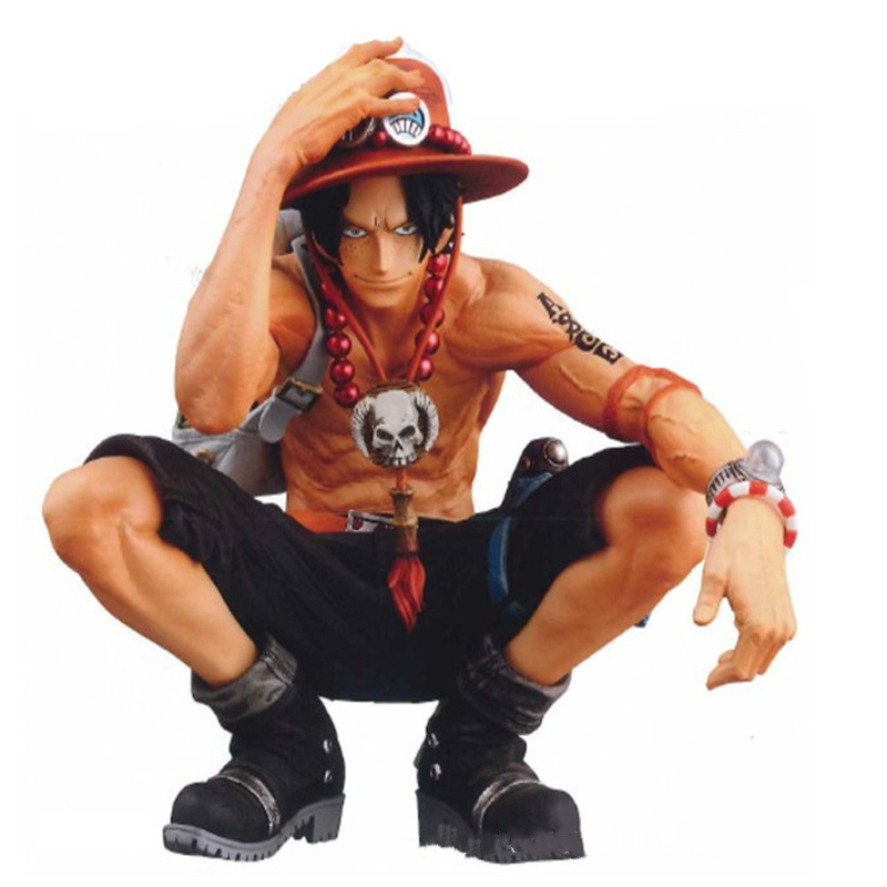 16cm Squatting Portgas·D· Ace figure One Piece Luffy brother figure PVC ...
