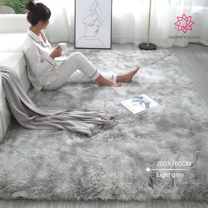 HOMEYOUNG Multi-Size Soft Faux Shaggy Area Floor Rugs Square For Living ...