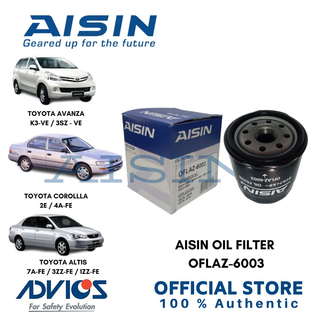 AISIN Oil Filter for Toyota AVANZA, Toyota COROLLA & Toyota ALTIS ...