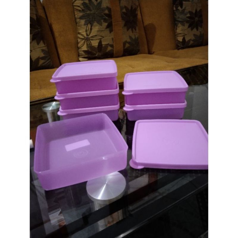 Square AWAY TUPPERWARE UK.360ML ECER 1 PCS + FREE Spoon Baby / Children ...