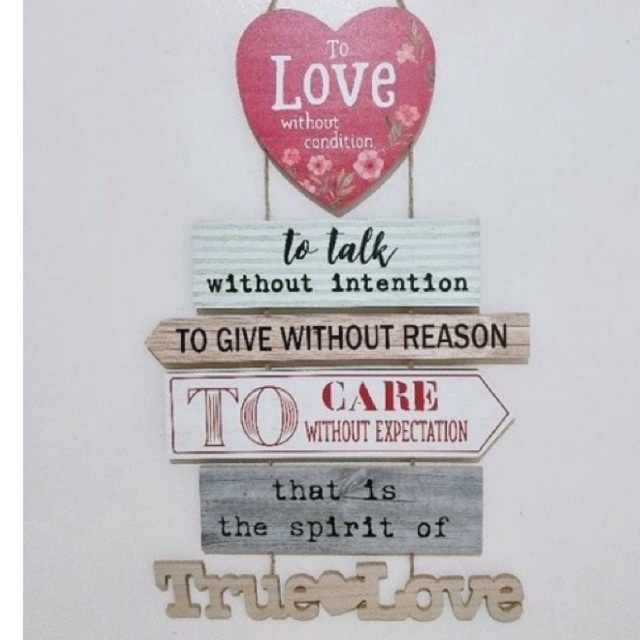 Love Design Heart Shape Wood Wall Decor Size: 56x35cm | Shopee Philippines