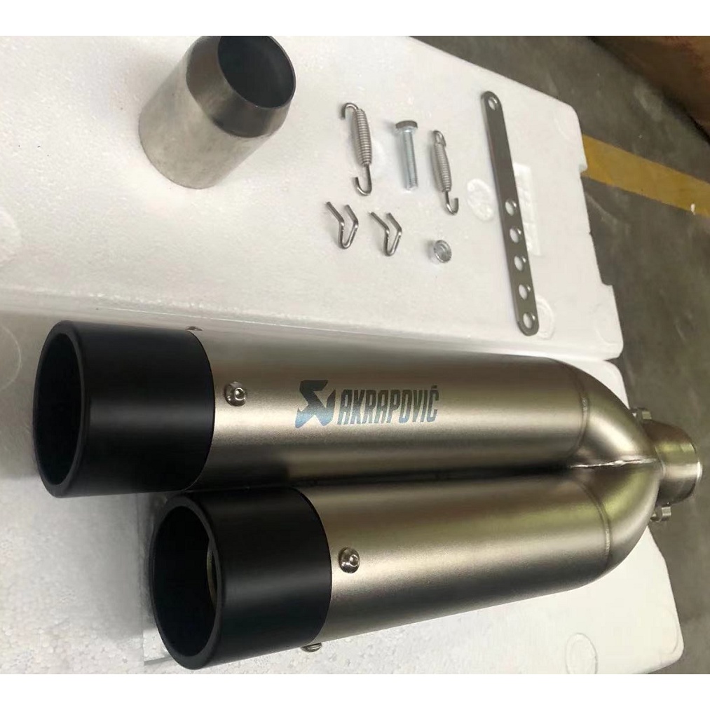 Motorcycle dual outlet 38-51mm exhaust pipe silencer tail pipe rear ...