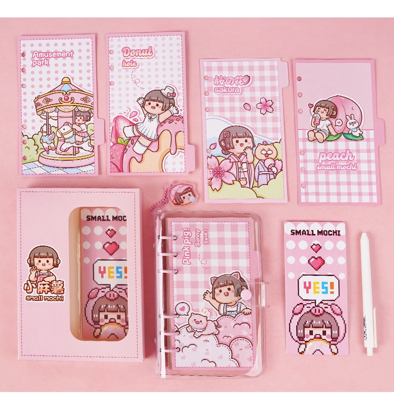 PVC A6 Binder Amazing Cartoon Cute Handbook Notebook with stickers ...