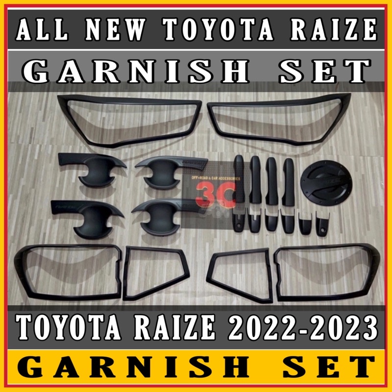 TOYOTA RAIZE 2022-2024 GARNISH SET (MATTE BLACK) | Shopee Philippines