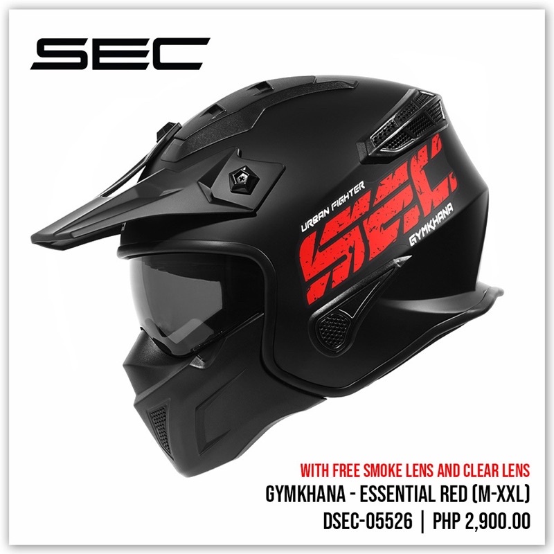 Sec Gymkhana - Essential Full Face Hybrid Adventure Motorcycle Helmet ...