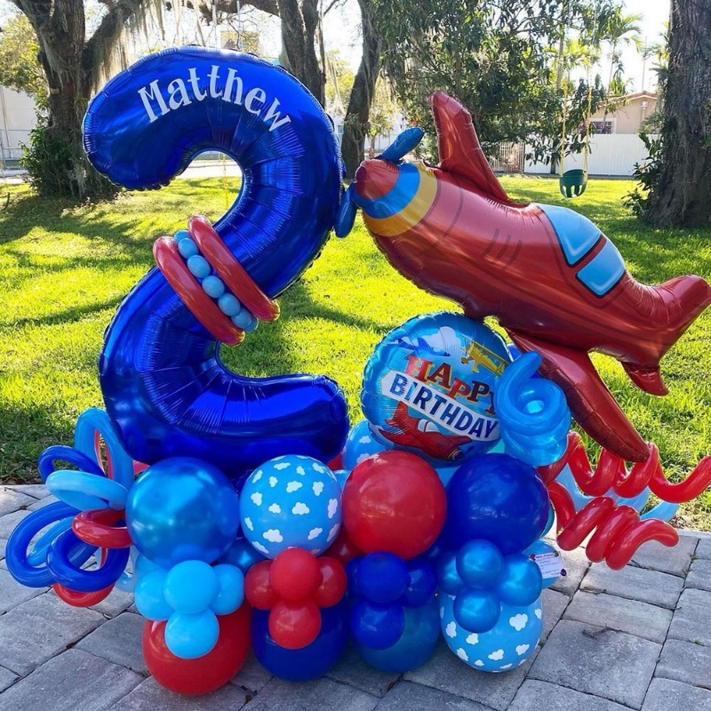Fighter Airplane Balloon Boy Airplane Birthday Party Decoration ...