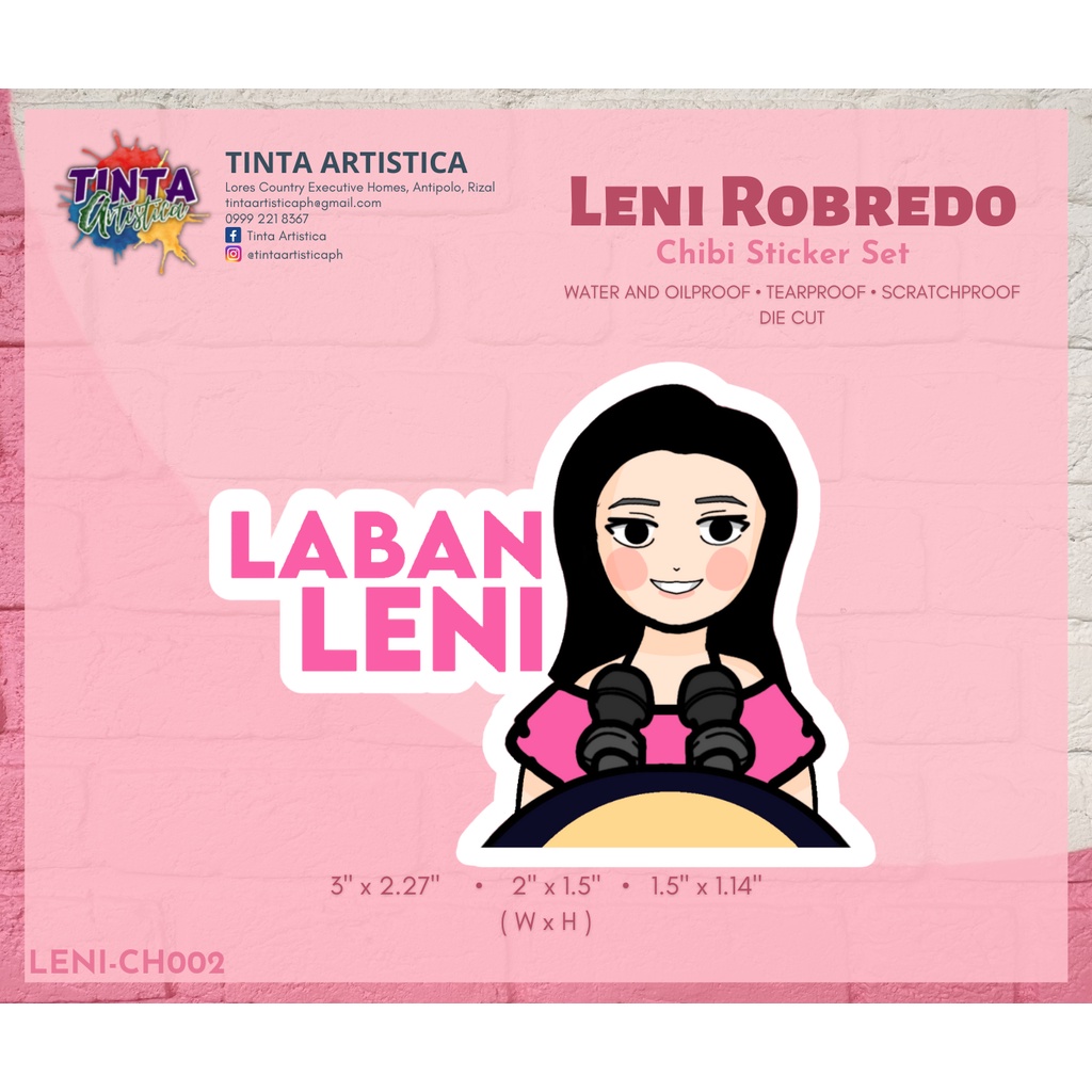Tinta Artistica: Leni Robredo Sticker LENI-CH002 | Shopee Philippines