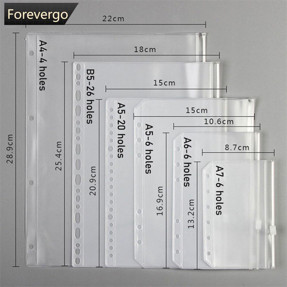 FOREVERGO PVC Transparent Punch Zipper Binder Pocket With Plastic ...