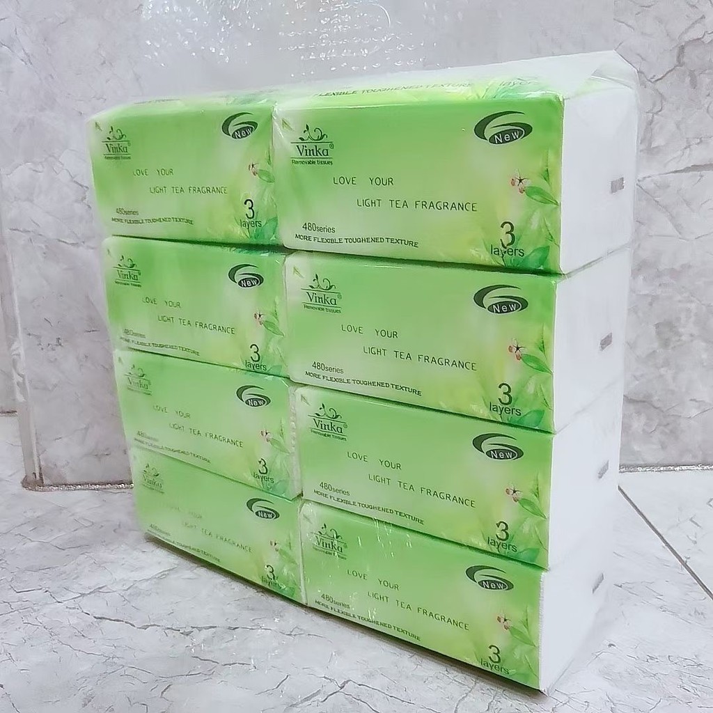 Vinka Organic Green Tea Facial Tissue 3 Ply (480sheets)X1PCS | Shopee ...