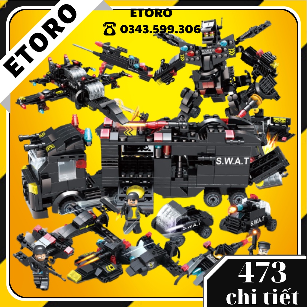 [473 Details] LEGO puzzle toy SWAT Special Police Robot, Airplane ...