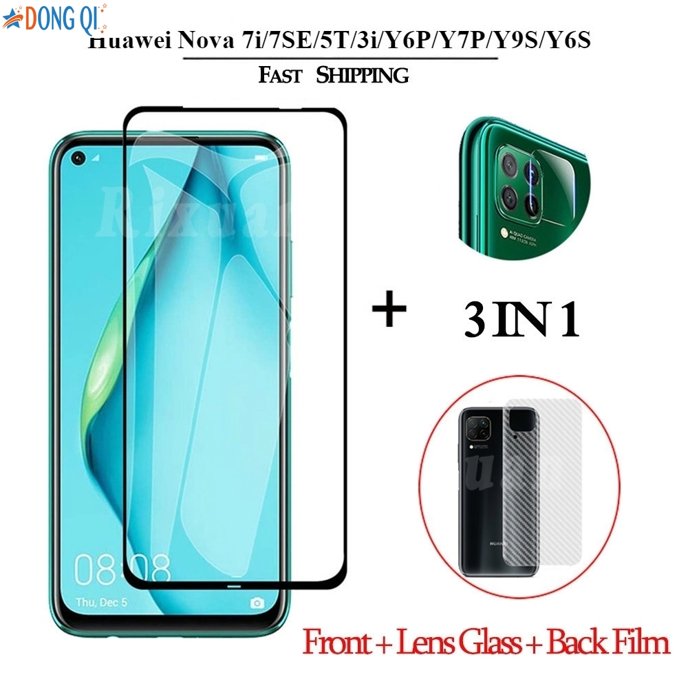 3-in-1 Tempered Glass Screen Protector For Huawei Y7A 2020 Nova 7i 7SE ...