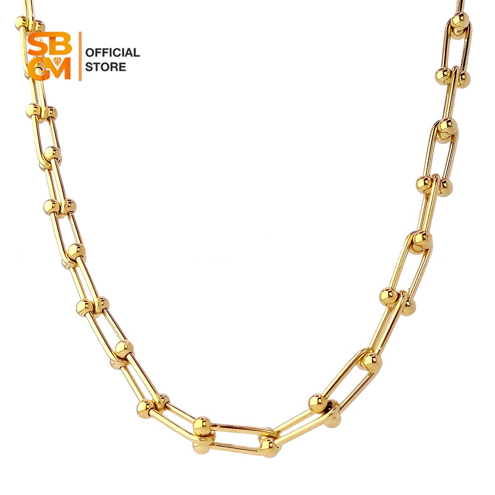 SBGM Stainless Steel 18k Gold Plated Hardware Link Necklace 18 Inches | Shopee Philippines