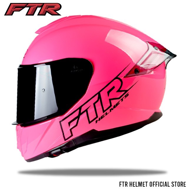 FTR Helmets XR2 Pro - Solid Glossy Pink Full Face Dual Visor Helmet ...