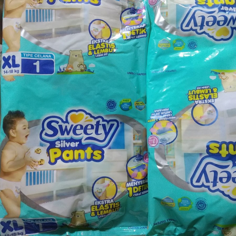 SWEETY SILVER BABY DIAPERS PACK OF 6 PCS ECONOMIC PACKAGING SIZES S, M ...
