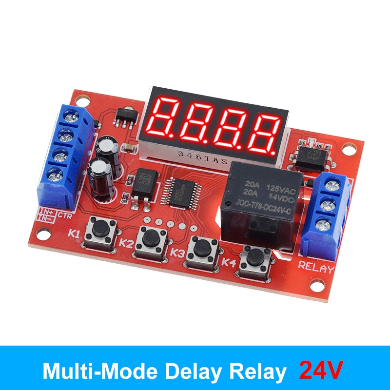 DC 5V 12V 24V 10A Adjustable Time Delay Relay Module 32 Modes LED Digital Timming Trigger Timer ...