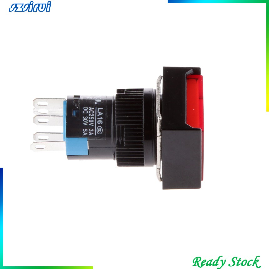 [ DC 12V Push Button Momentary Self Reset Square Switch with LED Light ...