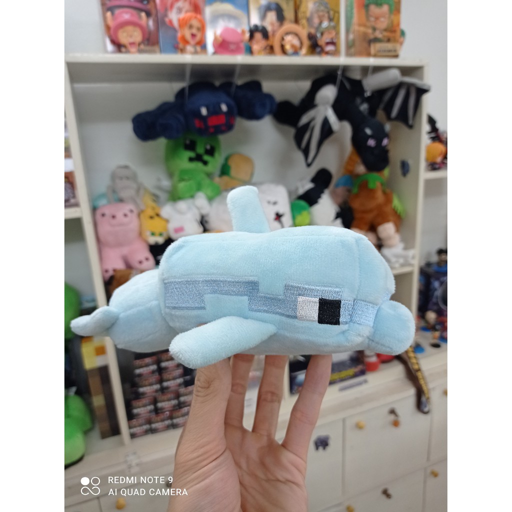 Genuine chibi minecraft teddy bear with Dolphin character | Shopee ...