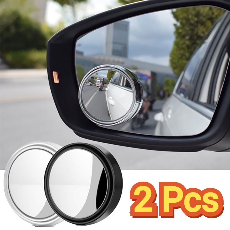 2 Pcs Cars Blind Spot Mirror Round Mirror / HD 360 Degree Frameless ...