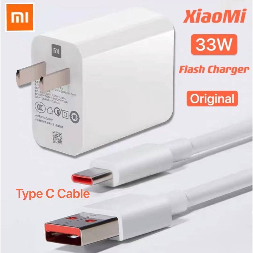 XiaoMi 33W Original Fast Quick Wall Charge Travel Charger with Type C ...