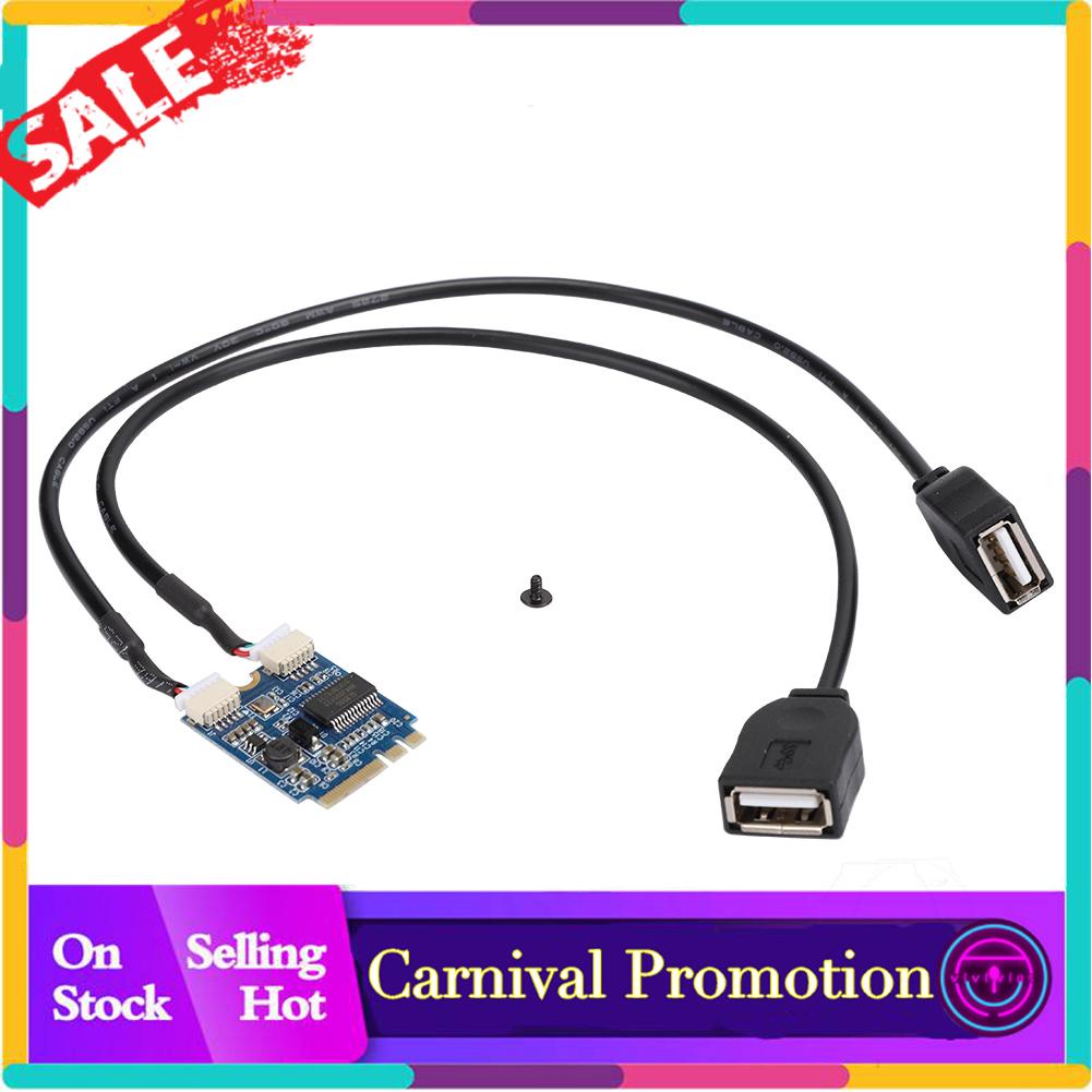 Viviwins M.2 NGFF To USB Riser Card Key A-E Double Port USB2.0 ...