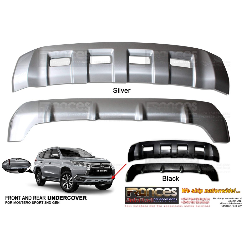 MONTERO SPORT 2016 to 2019 Silver FRONT AND REAR UNDER GARNISH ...