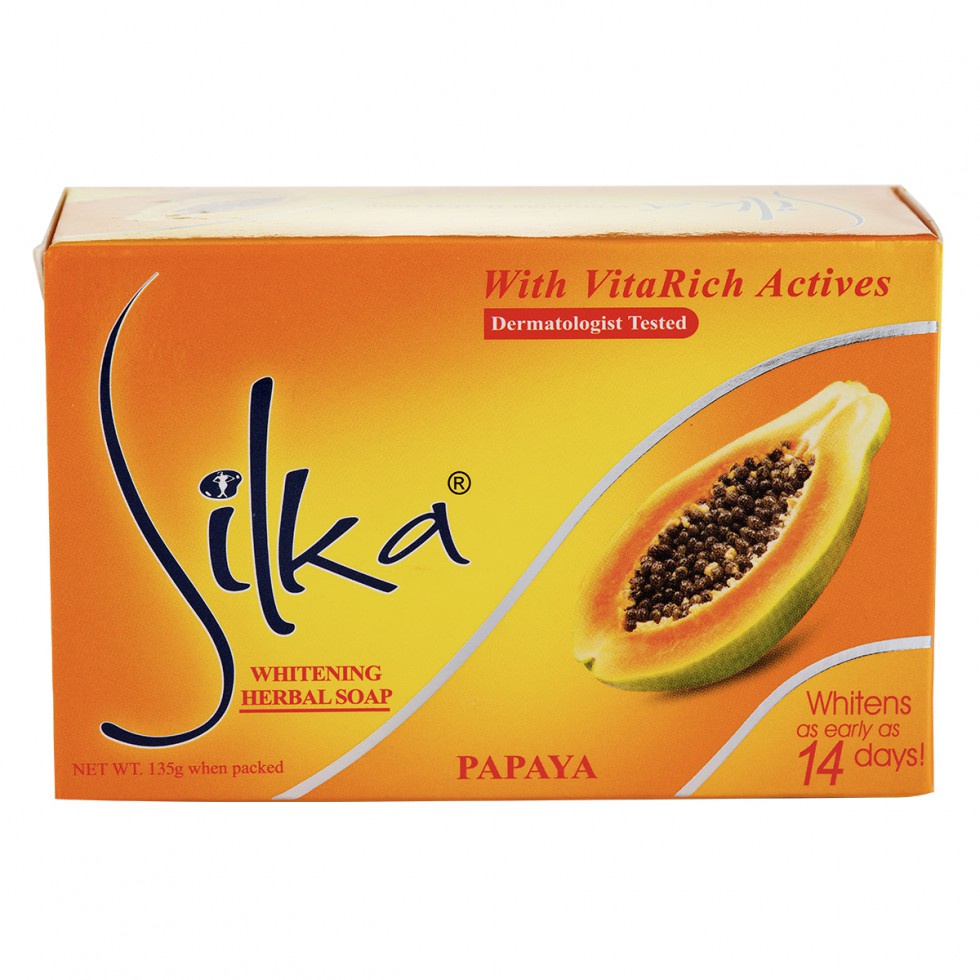 Silka Whitening Herbal Soap Papaya 135g | Shopee Philippines