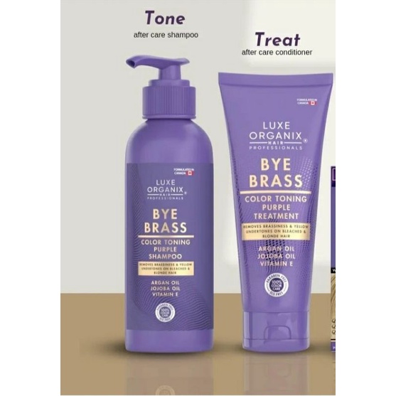 Bye Brass Purple Shampoo With Purple Treatment Conditioner Bundle Luxe