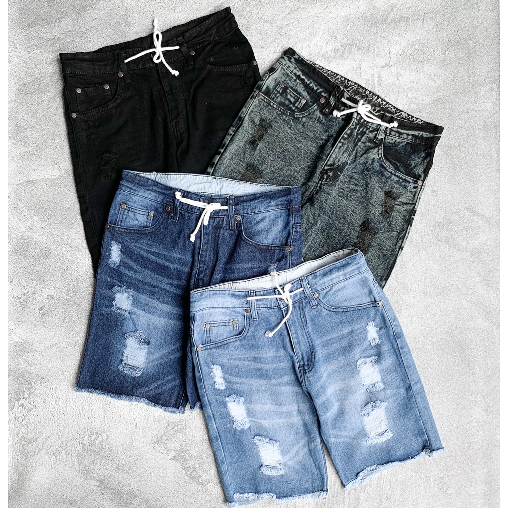 Ripped JEANS SHORTS / SHORTPANT RIPPED JEANS (torn-suwir) | Shopee ...