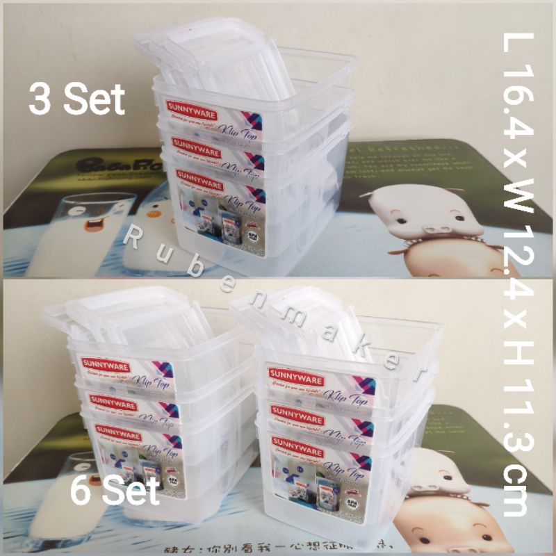 Rubenmaker - 334 - (3set or 6set) - 1.5L Small Kliptop Canister Container w/Flip | Shopee ...