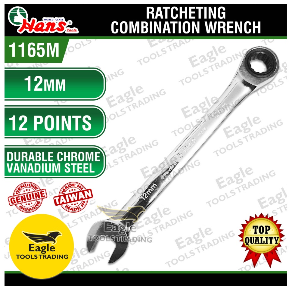 Hans Ratcheting Combination Wrench 12mm (1165-M) | Ratchet and Wrench ...