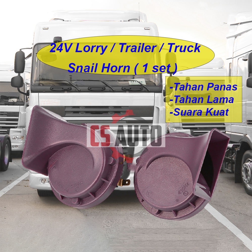 CS 1set 24v Waterproof Universal Lorry Truck Boat Loud Sound Snail Horn ...