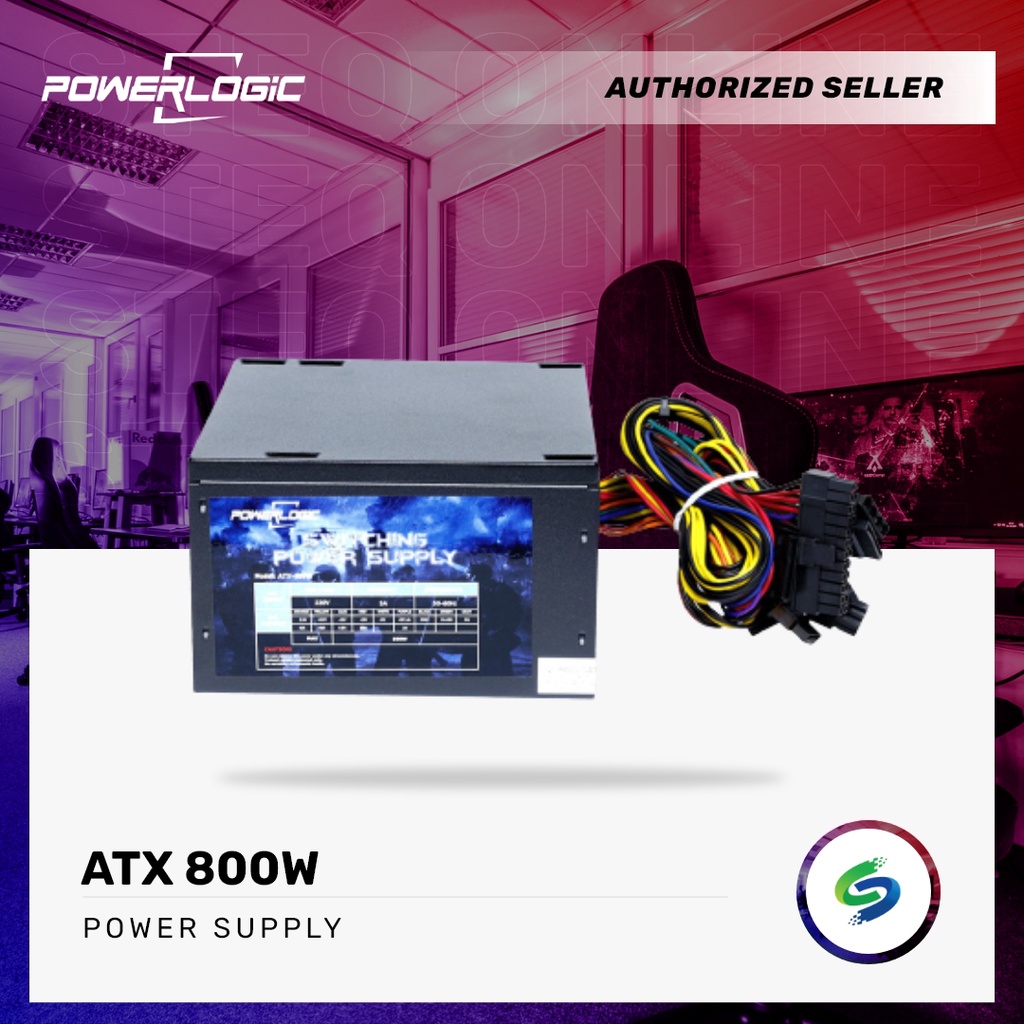 STEQ Powerlogic Atx800w 20 4 Pin Switching Power Supply Psu | Shopee ...