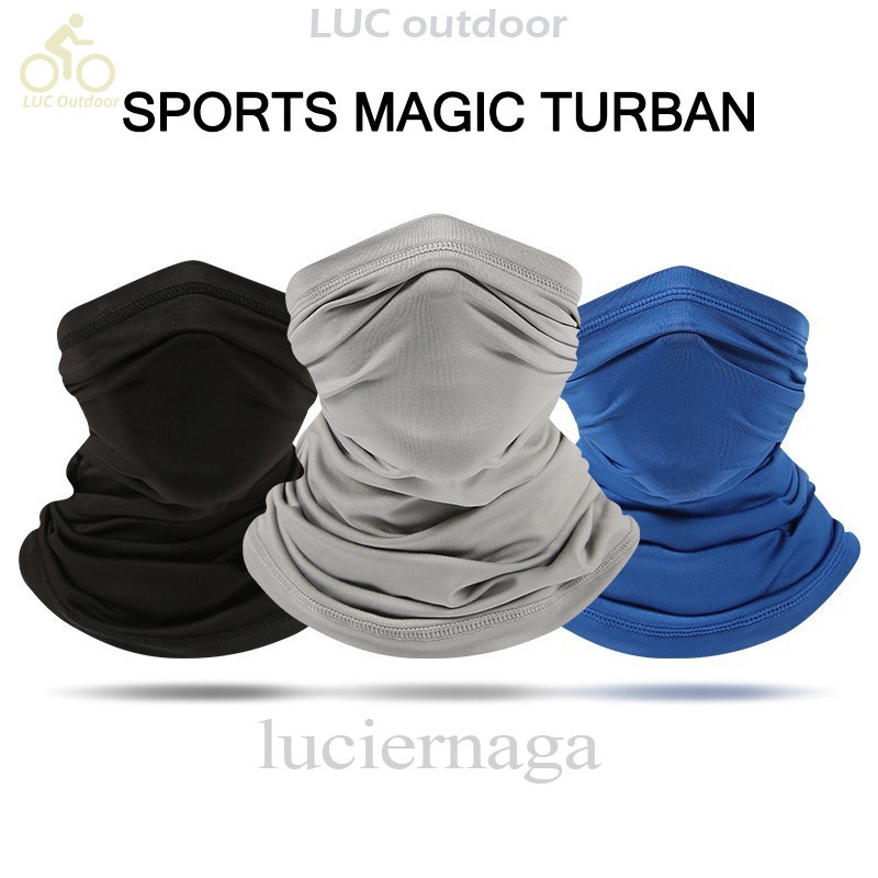 [LUC]Summer Cycling Half Face Mask Ice Silk Sunscreen Absorb Sweat Mask ...