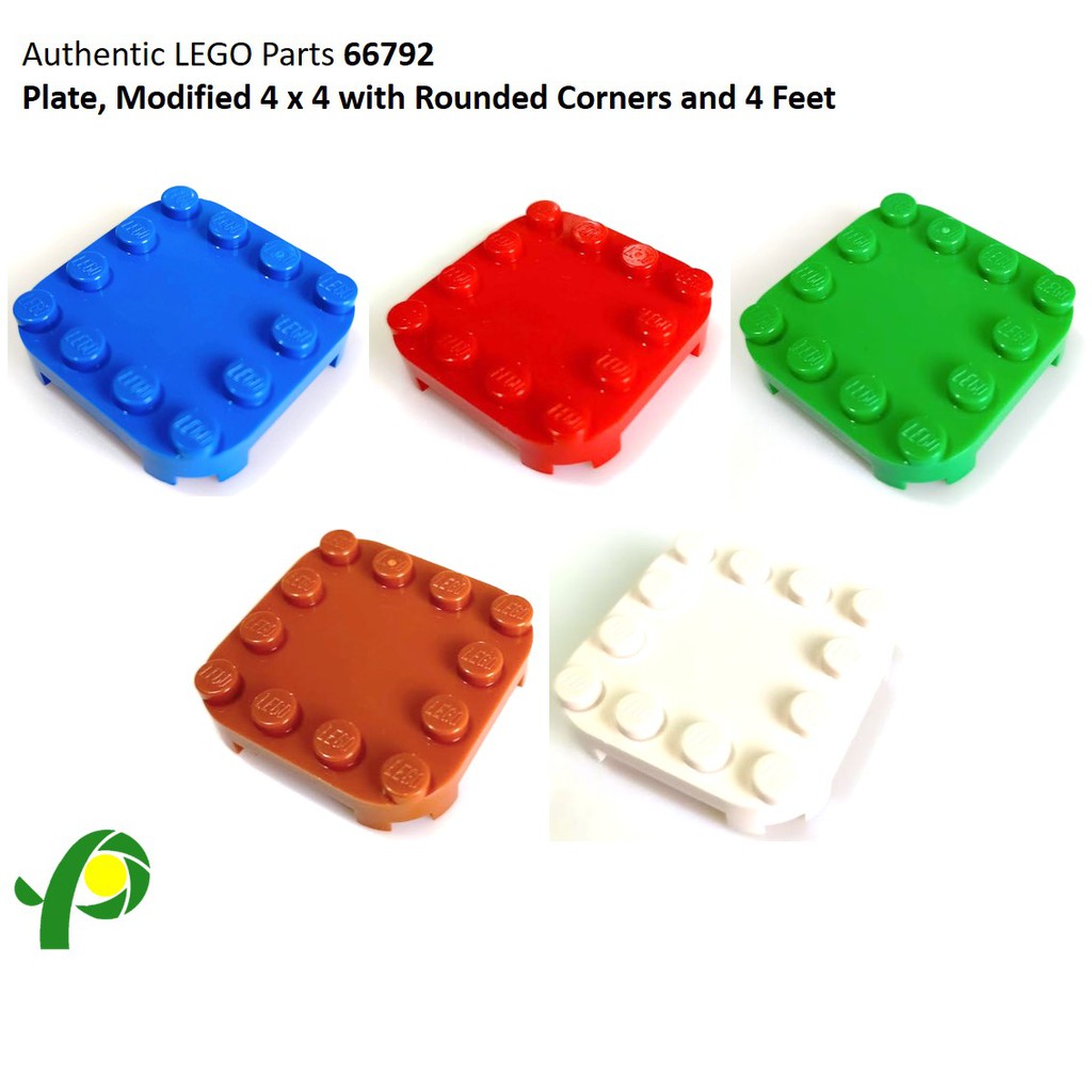 LEGO Parts 66792 Plate Modified 4x4 with Rounded Corners and 4 Feet ...